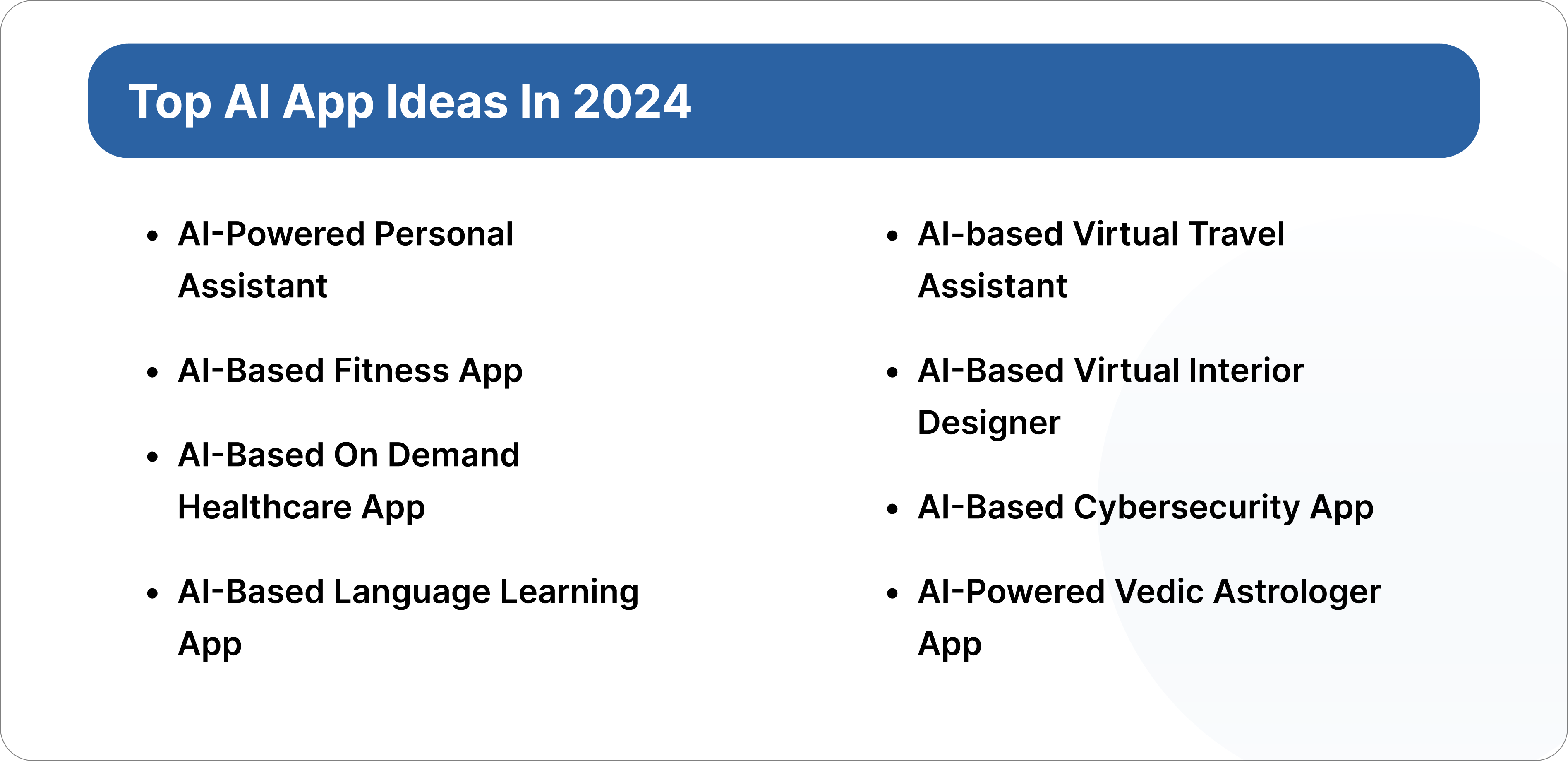 Top 8 AI App Development Ideas In 2024 | InfoStride